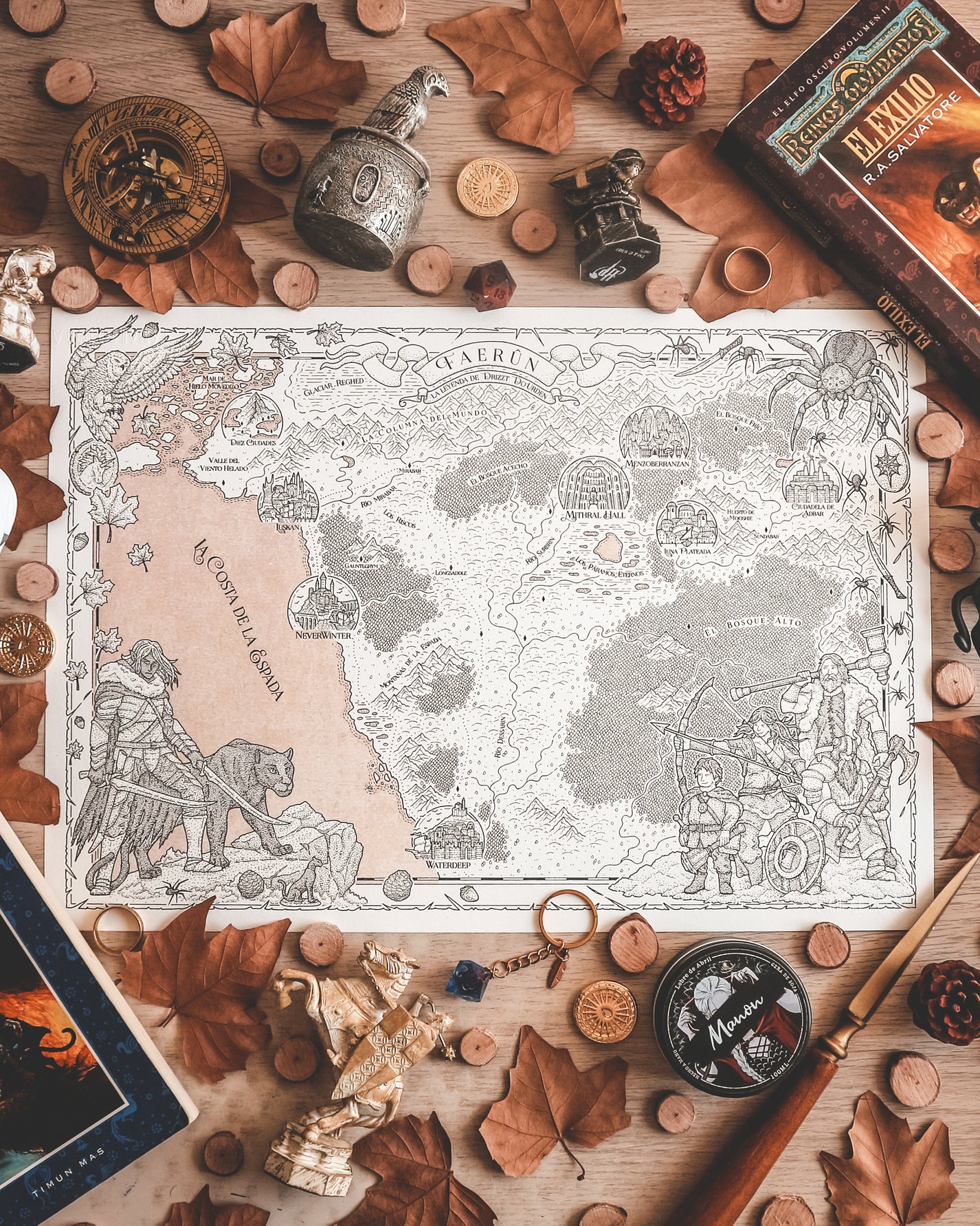 FAERUN - Mapa del mundo de Dungeons & Dragons – aaguirreart